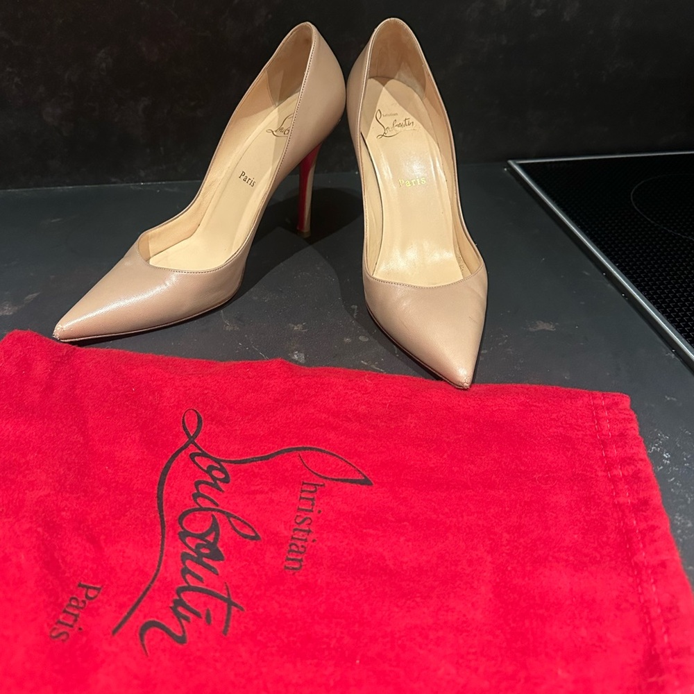 Christian Louboutin Kate 100mm Napa Red Sole Pumps - Gem